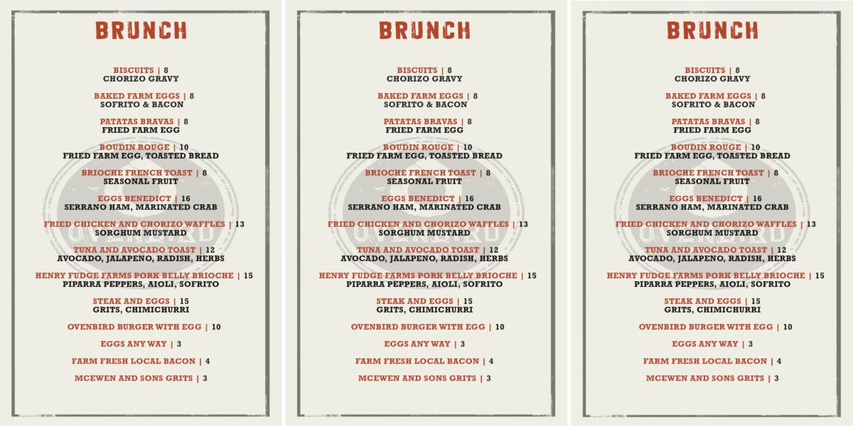 OvenBird Brunch Returns - Pepper Place